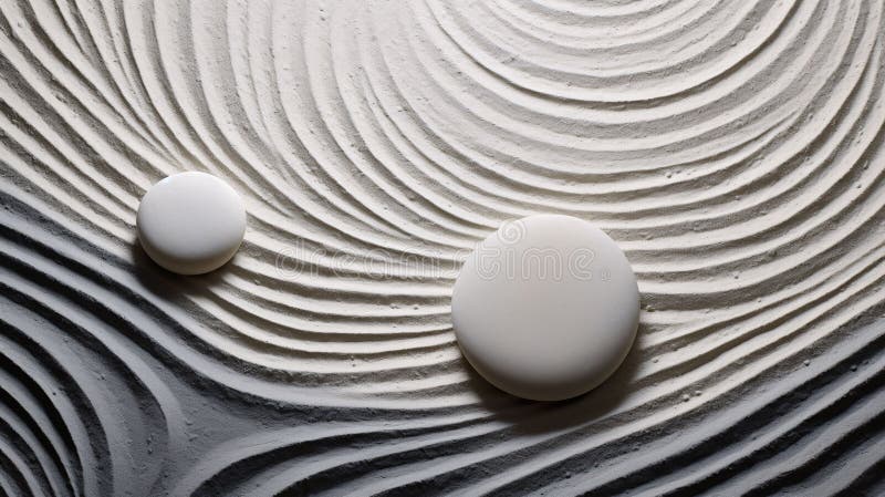 AI Generated Illustration of Two Rounded Pebbles on Sand Creating a ...