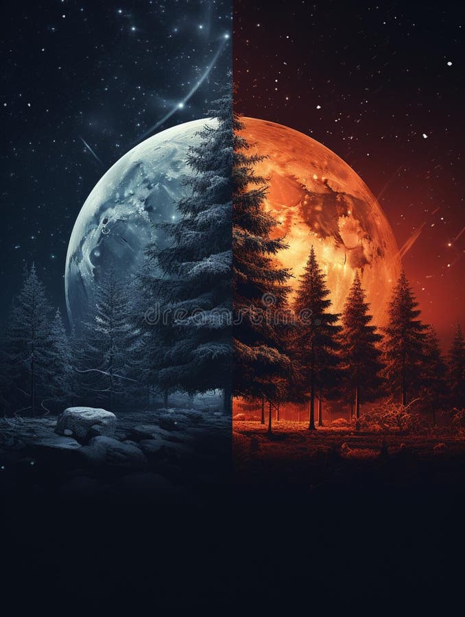 The Same Landscape, the Four Seasons Stock Vector - Illustration of ...