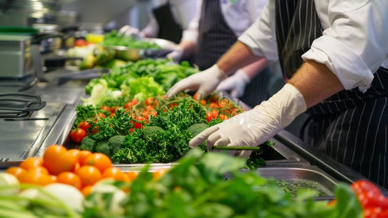 Preparing Foods in a Big Kitchen Stock Illustration - Illustration of ...