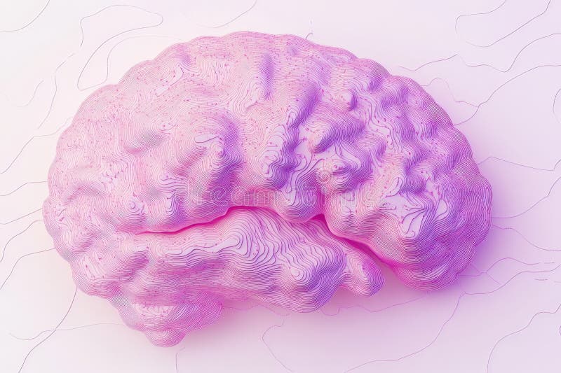 Ultra Realistic 3D Rendering of Pink Human Brain Intricate Textures ...