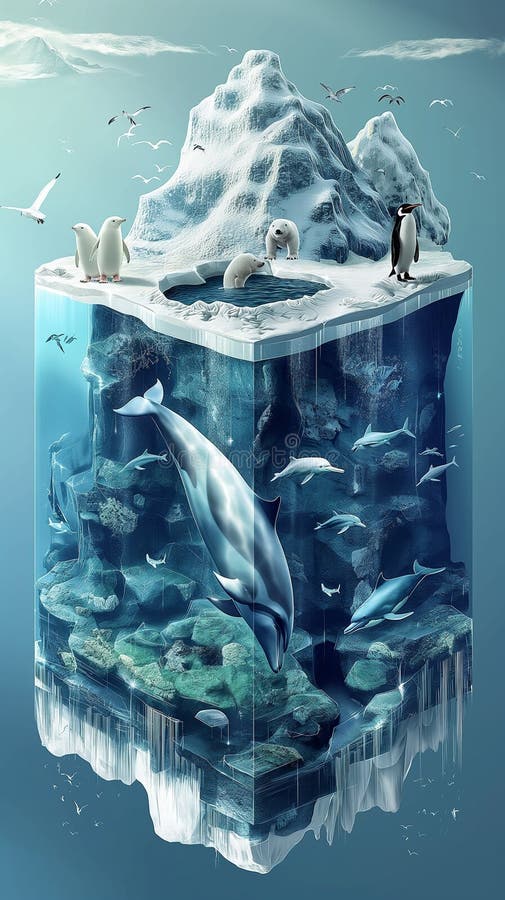 AI Generated Illustration of an Underwater Creative World Stock Image ...
