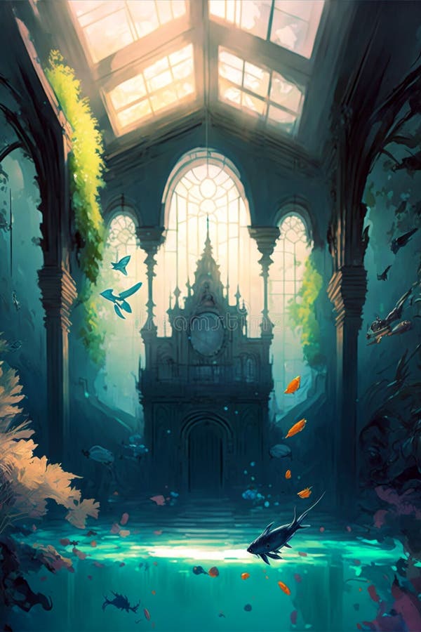 AI-generated Illustration of an Underwater Magical Palace with Sea ...