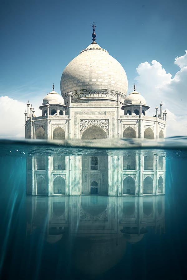 AI Generated Illustration of an Underwater View of a Structure ...