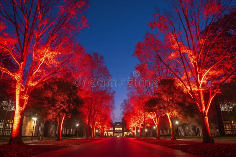 Beautiful University Campus Pathway Lined Trees Stock Photos - Free ...