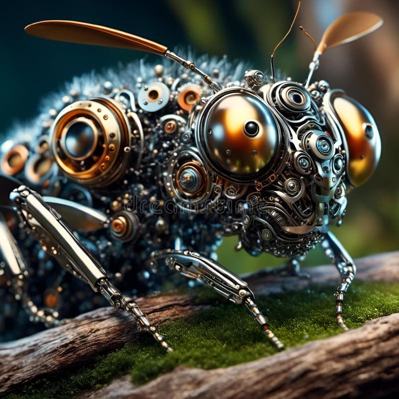 AI Generated Illustration of an Unusual Metallic Insect Crafted from ...