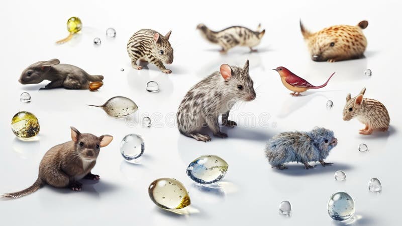 AI Generated Illustration of a Variety of Animal Figurines and Glass ...
