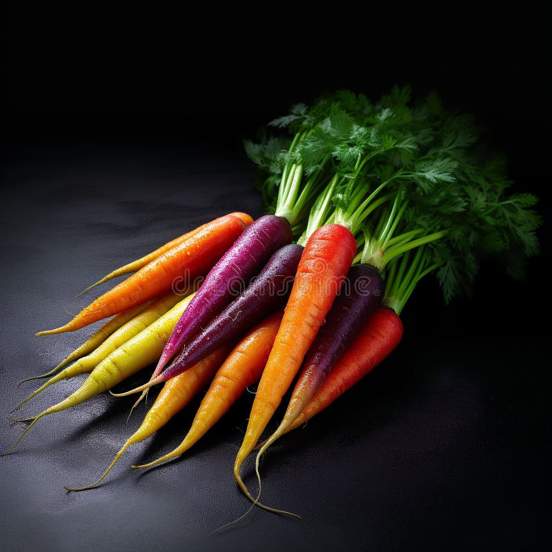 AI Generated Illustration of a Variety of Fresh Carrots of Assorted ...