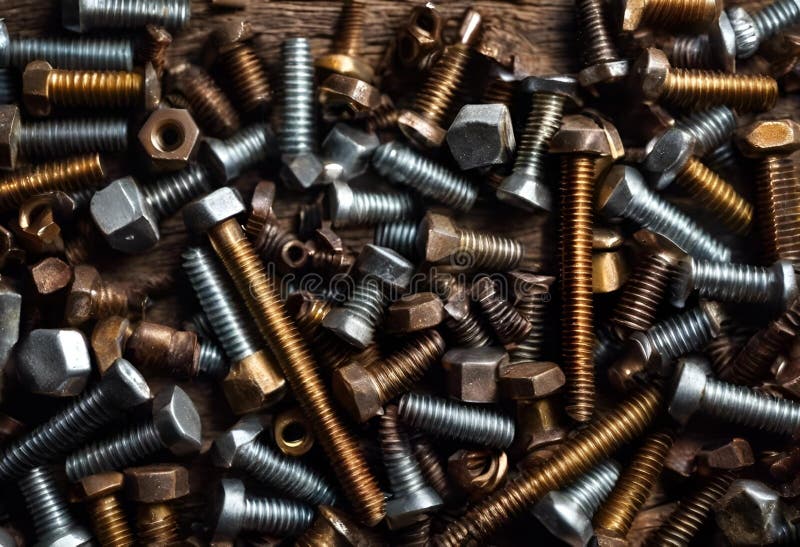Many Screws on the Table Together for Good Use As Background Stock ...
