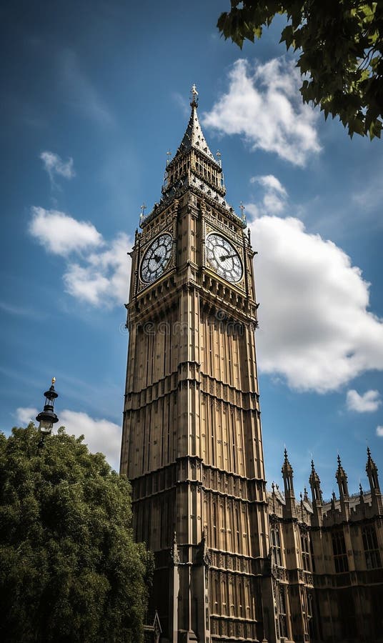 AI Generated Illustration of a Vertical Shot of the Iconic Big Ben ...