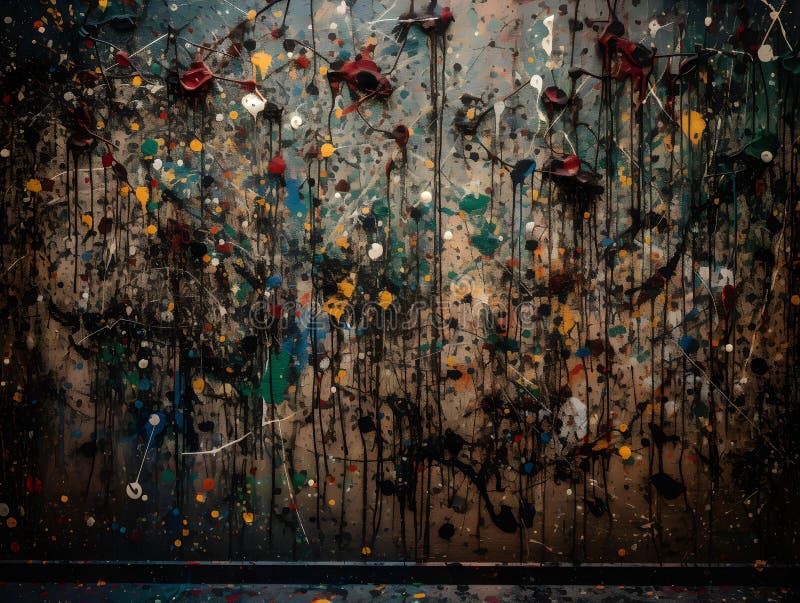 AI Generated Illustration of a Vibrant Abstract Painting Featuring an ...