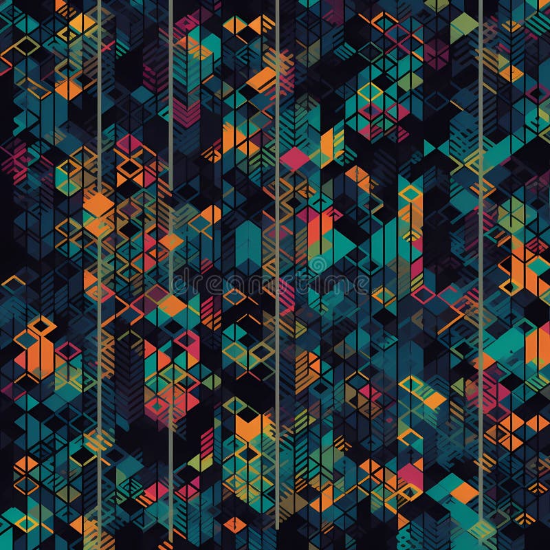 AI Generated Illustration of a Vibrant Abstract Wallpaper Featuring an ...