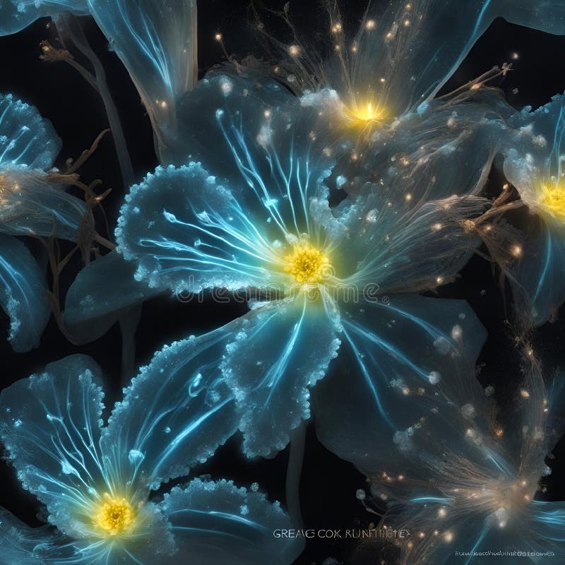 AI Generated Illustration of a Vibrant Array of Blue Flowers with ...