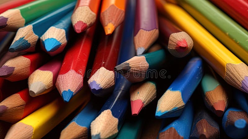 AI Generated Illustration of a Vibrant Array of Colored Pencils ...