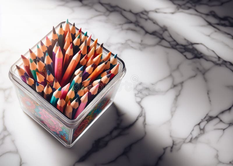 AI Generated Illustration of a Vibrant Array of Colored Pencils in a ...