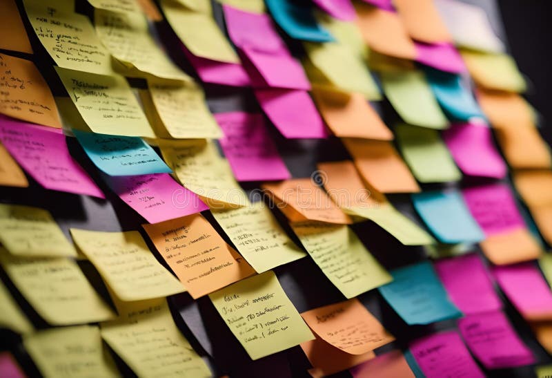 AI-generated Illustration of a Vibrant Array of Colorful Sticky Notes ... AI-generated Illustration of a Vibrant Array of Colorful Sticky Notes ...