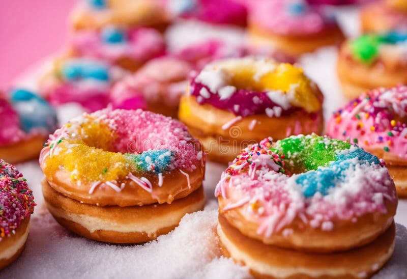 AI-generated Illustration of a Vibrant Array of Donuts with Different ...