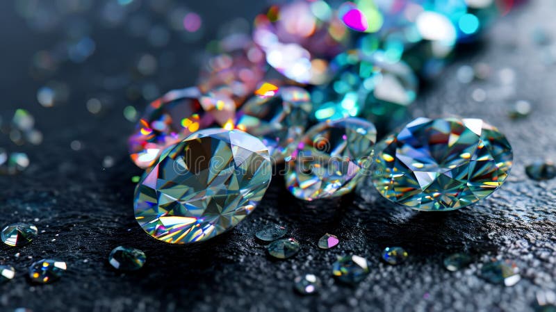 AI-generated Illustration of a Vibrant Array of Glistening Diamonds ...