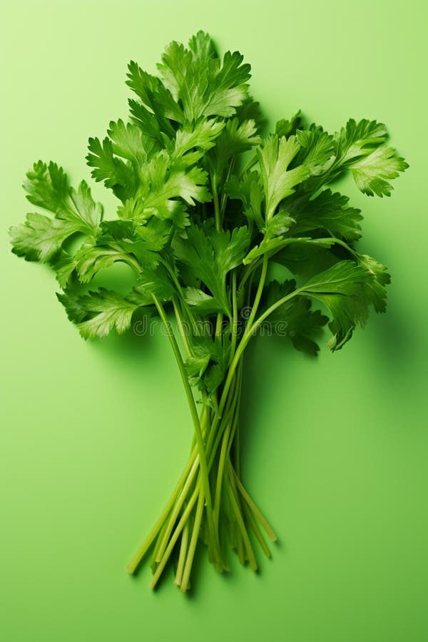 AI Generated Illustration of a Vibrant Array of Green Coriander Leaves ...