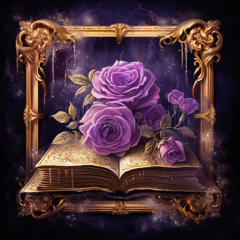 AI Generated Illustration of a Vibrant Array of Purple Blooms Nestled ...