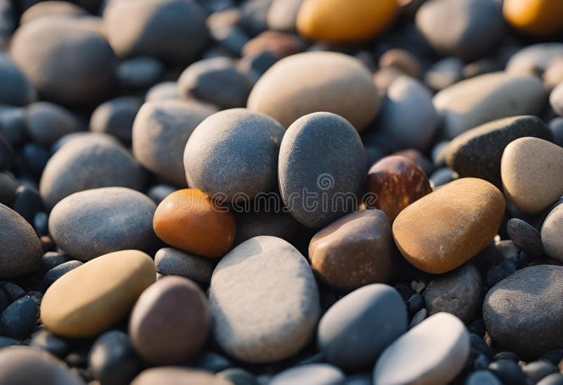Many Different Colored Stones are Sitting on the Rocks Together, Stock ...