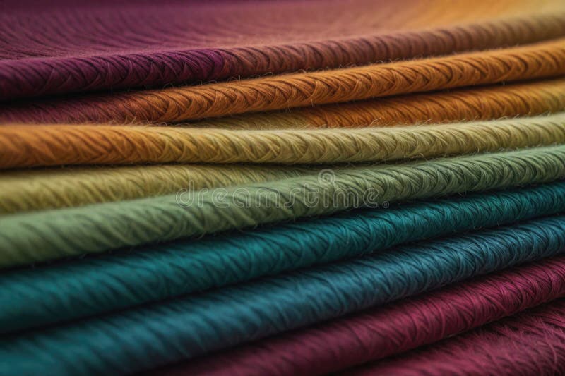 AI Generated Illustration of a Vibrant Assortment of Fabric in an Array ...