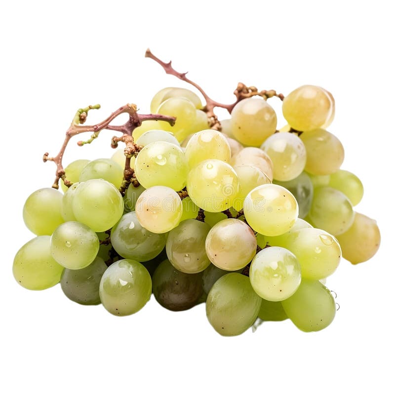 AI Generated Illustration of a Vibrant Bunch of Green Grapes on a Plain ...