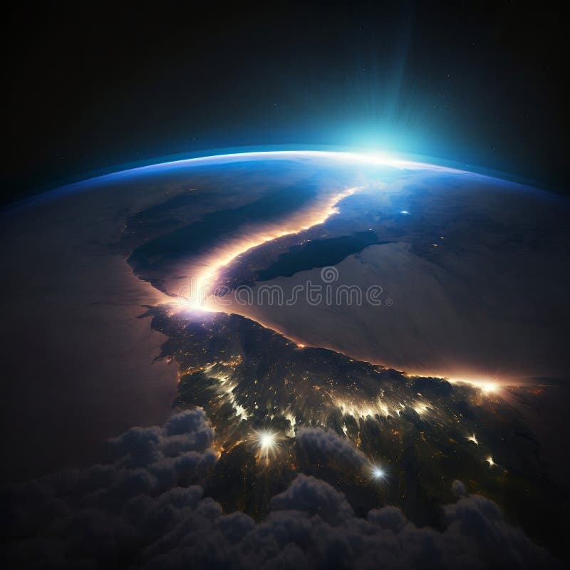 AI Generated Illustration of a Vibrant Celestial Planet Surface in the ...