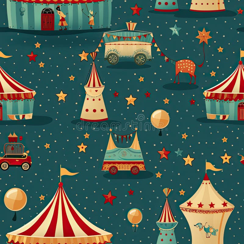 AI Generated Illustration of a Vibrant Collection of Circus-themed ...