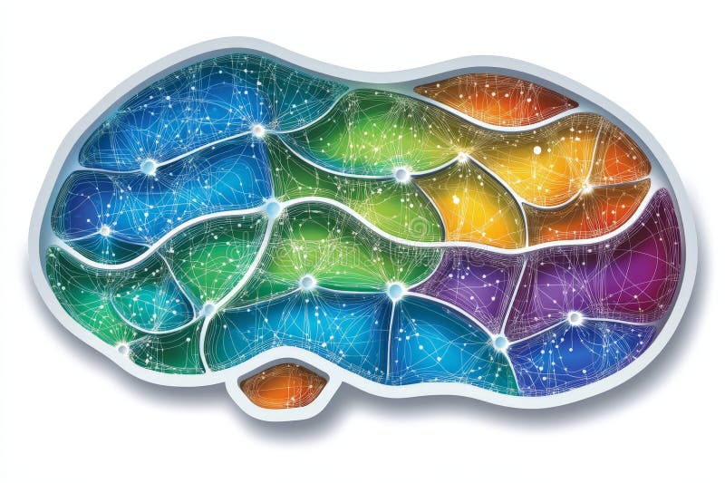 Vibrant Depiction of Cosmic Brain Structure Colorful Nebula Like ...