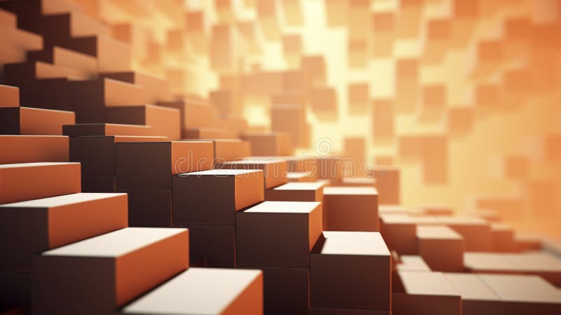 Many Cubes Stacked Together on Top of Each Other on an Orange ...