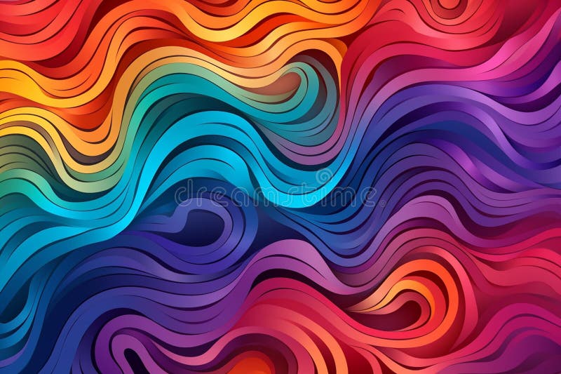 AI Generated Illustration of a Vibrant and Dynamic Wave Pattern Stock ...
