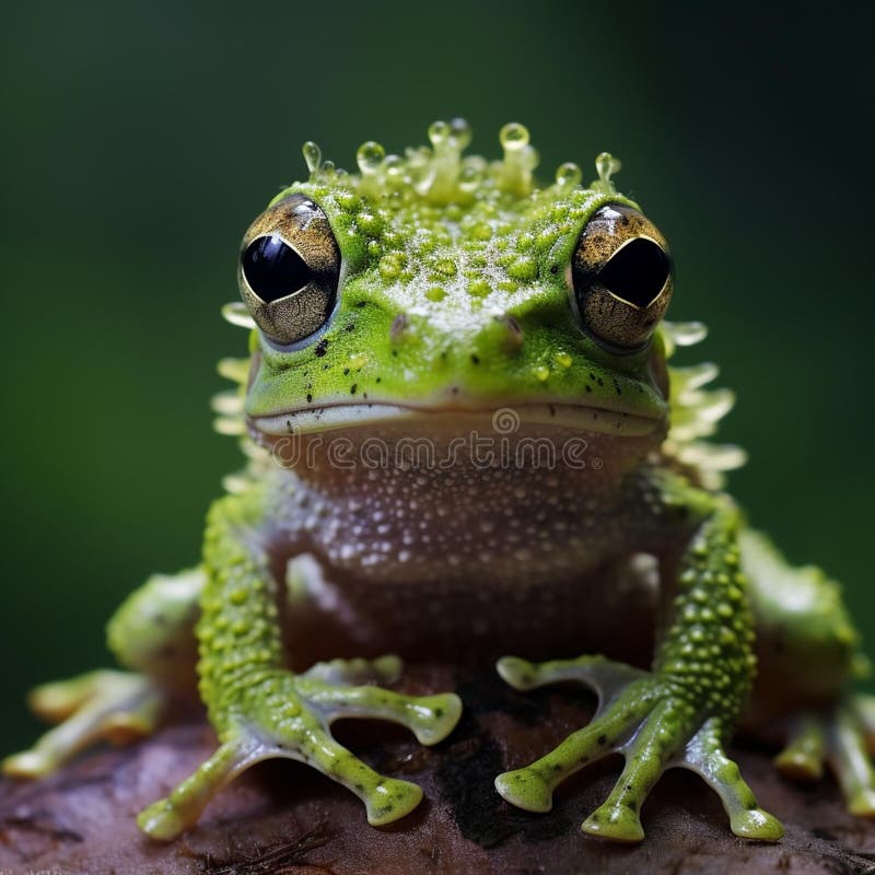 AI Generated Illustration of a Vibrant Frog Perched Outdoors in a Sunny ...