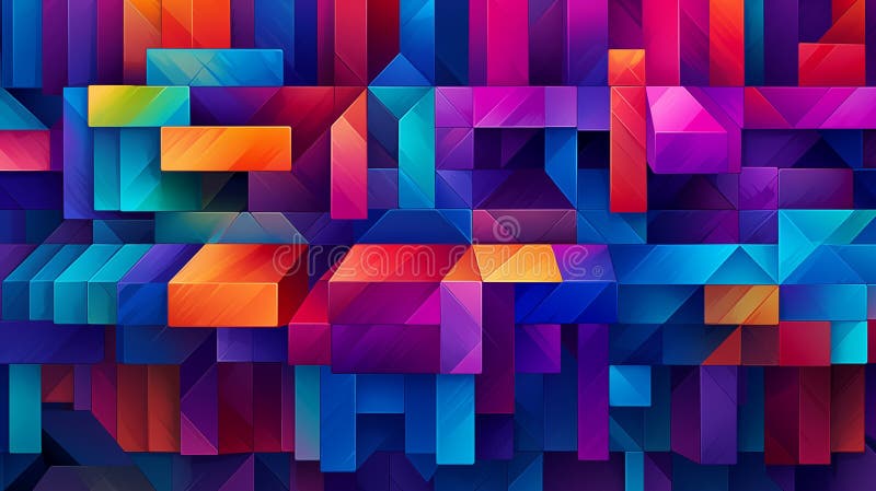 AI Generated Illustration of a Geometric Pattern Composed of Various ...