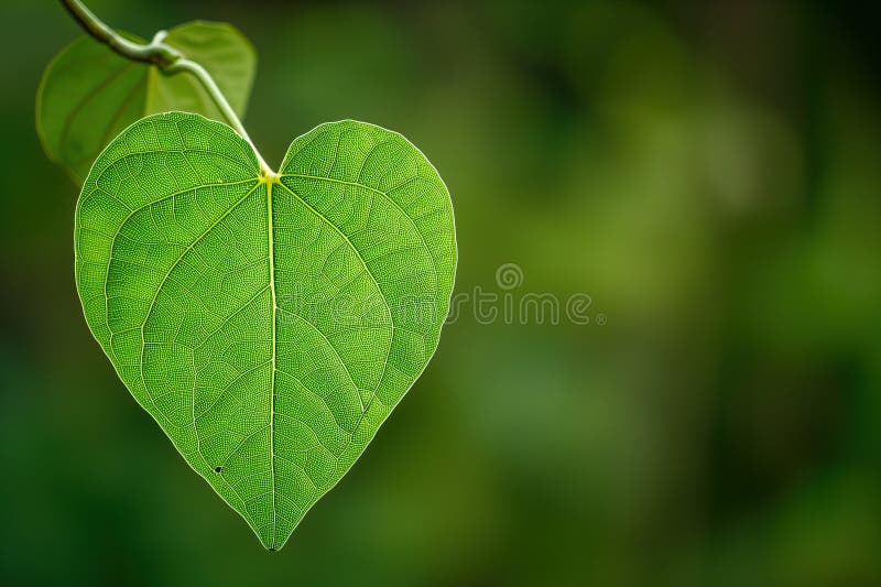 AI Generated Illustration of a Vibrant Green Leaf Dangling from a Twig ...