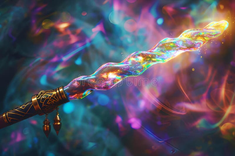 An Image of a Light Saber with Colored Lights on it Stock Illustration ...