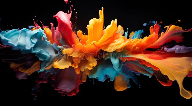 AI Generated Illustration of a Vibrant Image of a Mixture of Colors ...