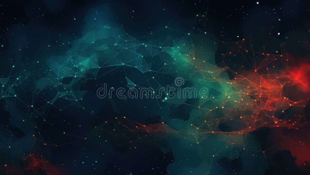 AI Generated Illustration of a Vibrant, Interconnected Cosmic Network ...