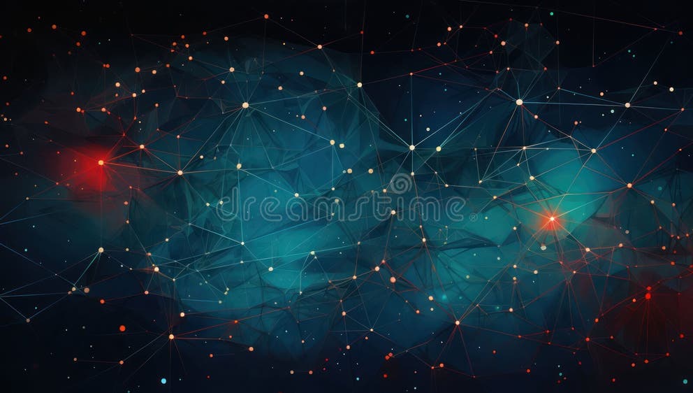 AI Generated Illustration of a Vibrant, Interconnected Cosmic Network ...