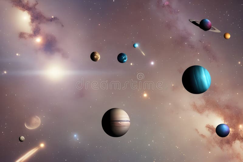AI Generated Illustration of a Vibrant, Interstellar Galactic Scene ...