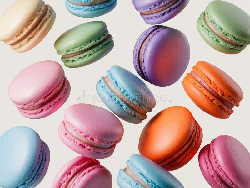An Image of a Multi Colored Macaron Toppings Stock Illustration ...