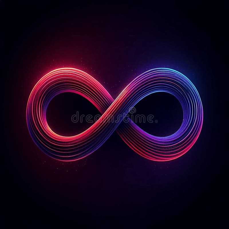The Infinite Symbol Made Up of Colorful Lines and Waves on a Black ...