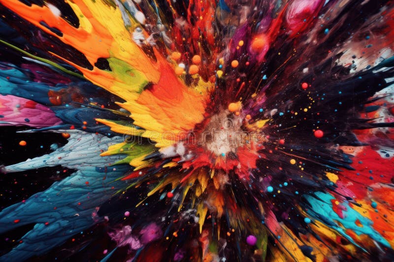 AI Generated Illustration of a Vibrant Multicolor Paint Splatter Design ...