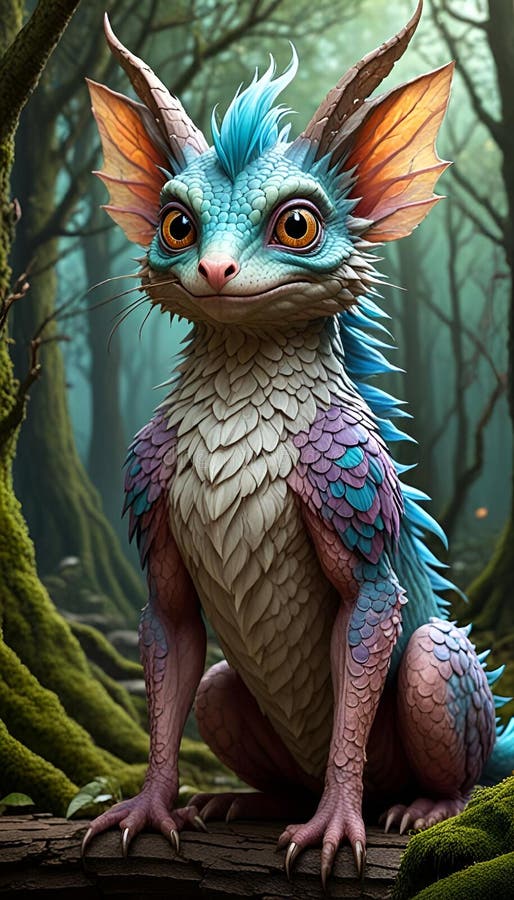 AI Generated Illustration of a Vibrant Mythical Creature Stock ...