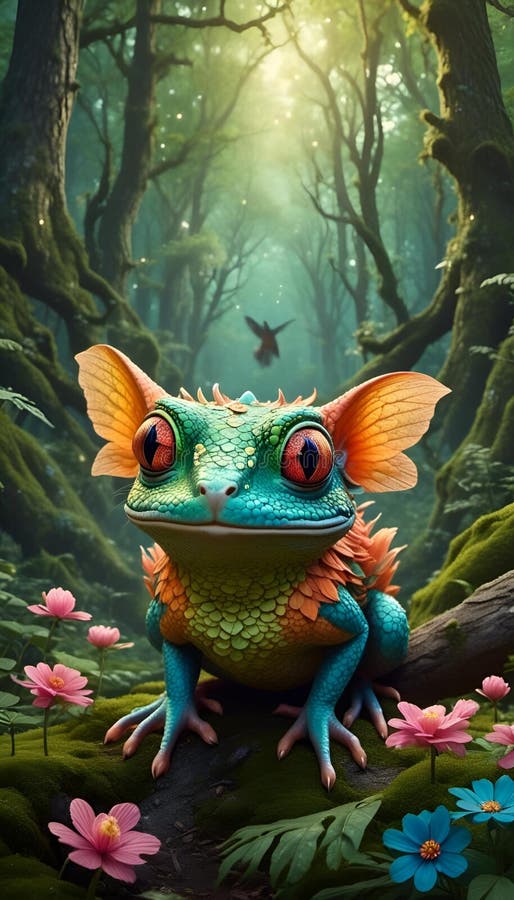 AI Generated Illustration of a Vibrant Mythical Creature Stock ...