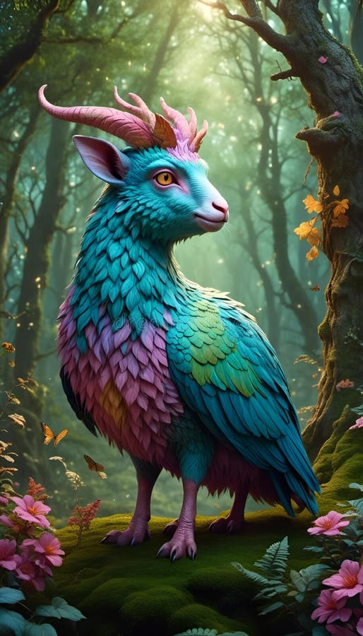 AI Generated Illustration of a Vibrant Mythical Creature Stock ...