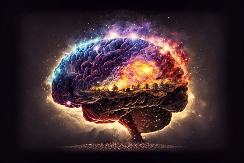 AI-generated Illustration of a Vibrant Nuclear Explosion in a Shape of ...