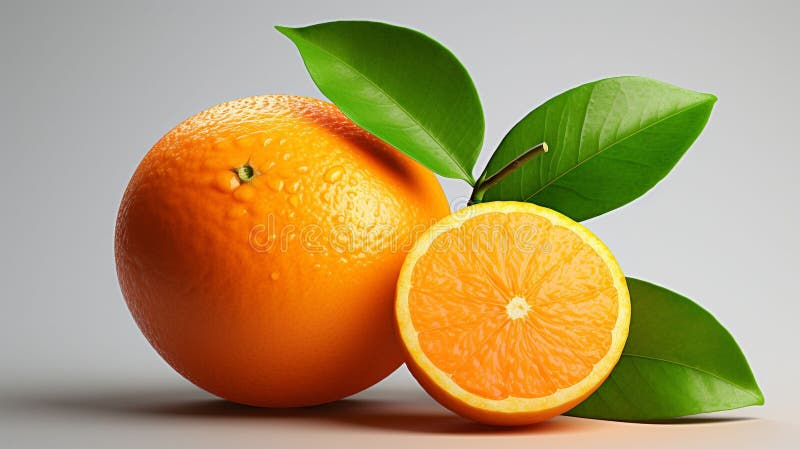 AI Generated Illustration of a Vibrant Orange Split in Two Halves ...