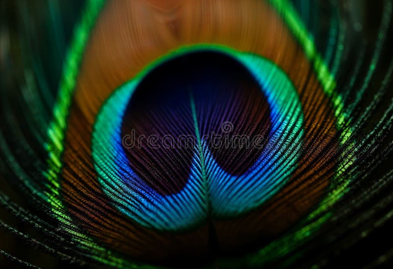 AI-generated Illustration of a Vibrant Peacock Feather Stock ...