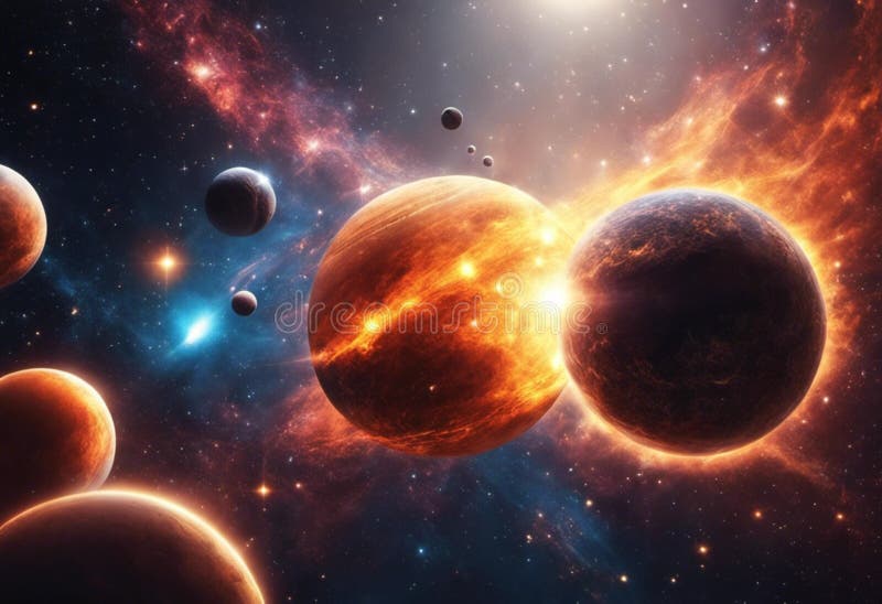 AI Generated Illustration of a Vibrant Space of a Starry Sky with ...