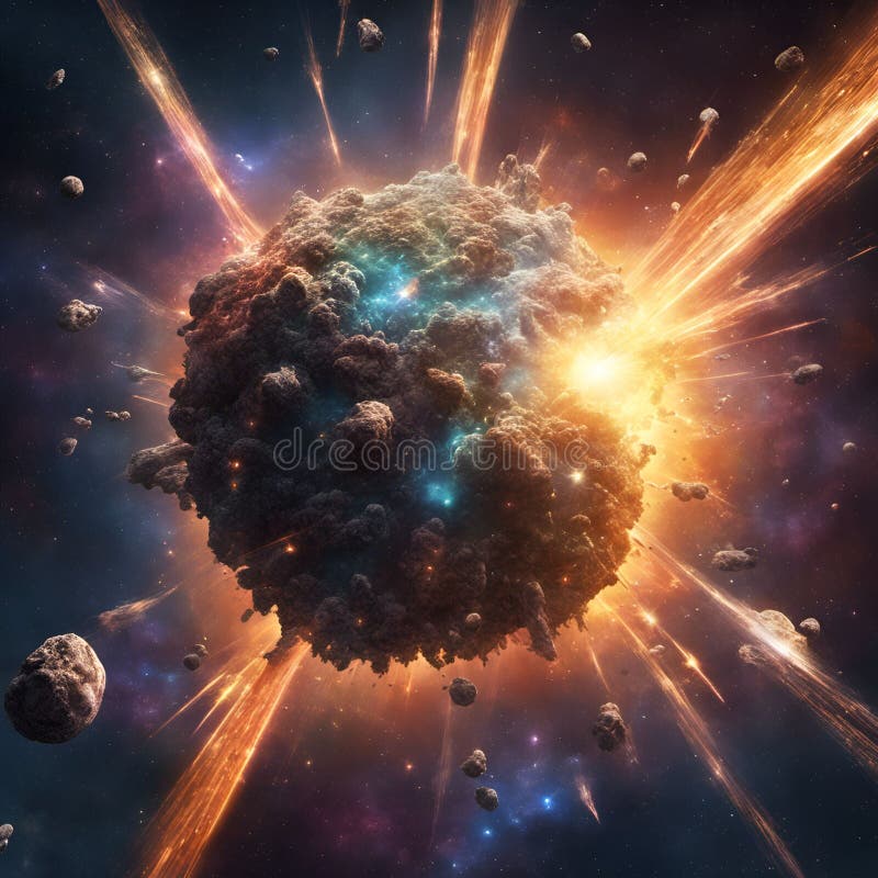 AI Generated Illustration of a Vibrant Star Explosion with Multiple ...